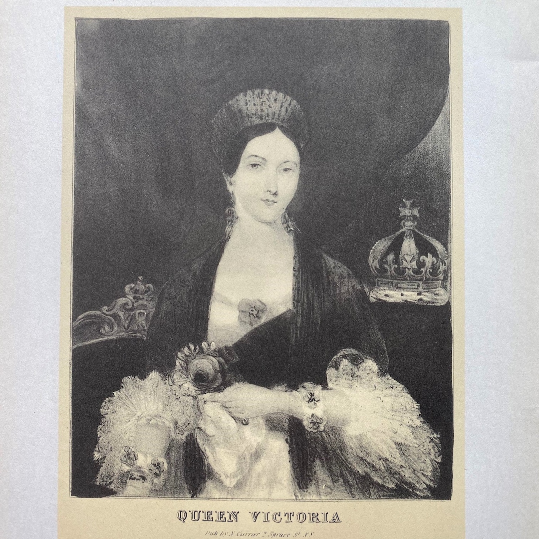 Vintage Queen Victoria Lithograph, 1940s Currier and Ives Queen ...