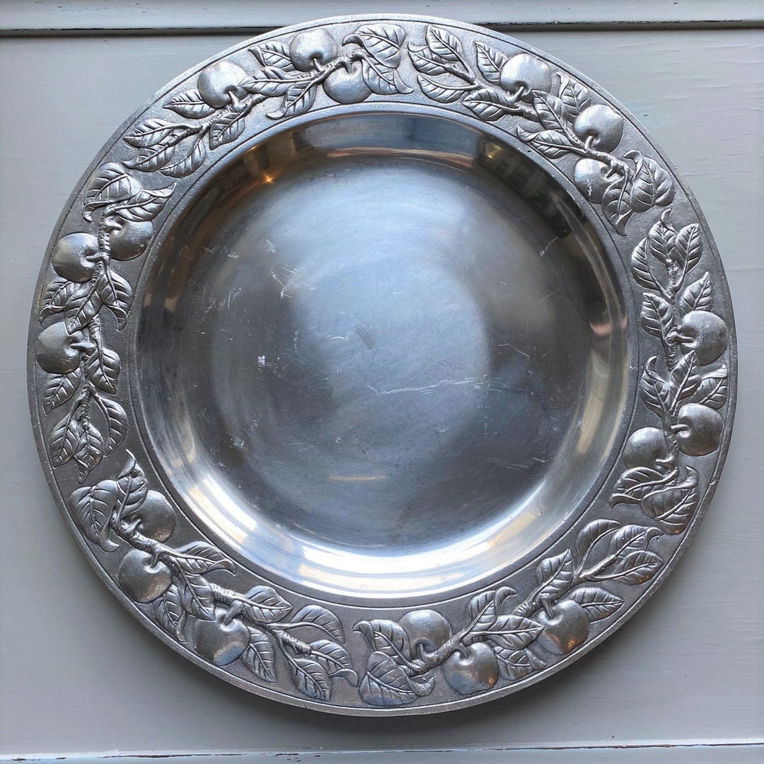 Vintage Arthur Court Apple Serving Aluminum Platter Plate, 14" Round ...