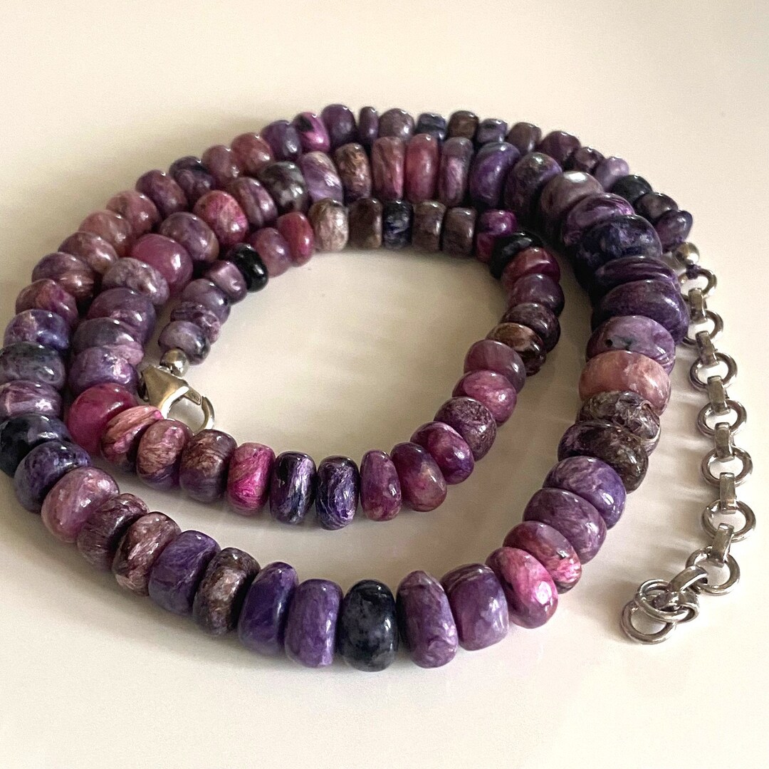 Vintage D'joy Purple Gemstone Necklace, Sterling Silver & Graduated ...