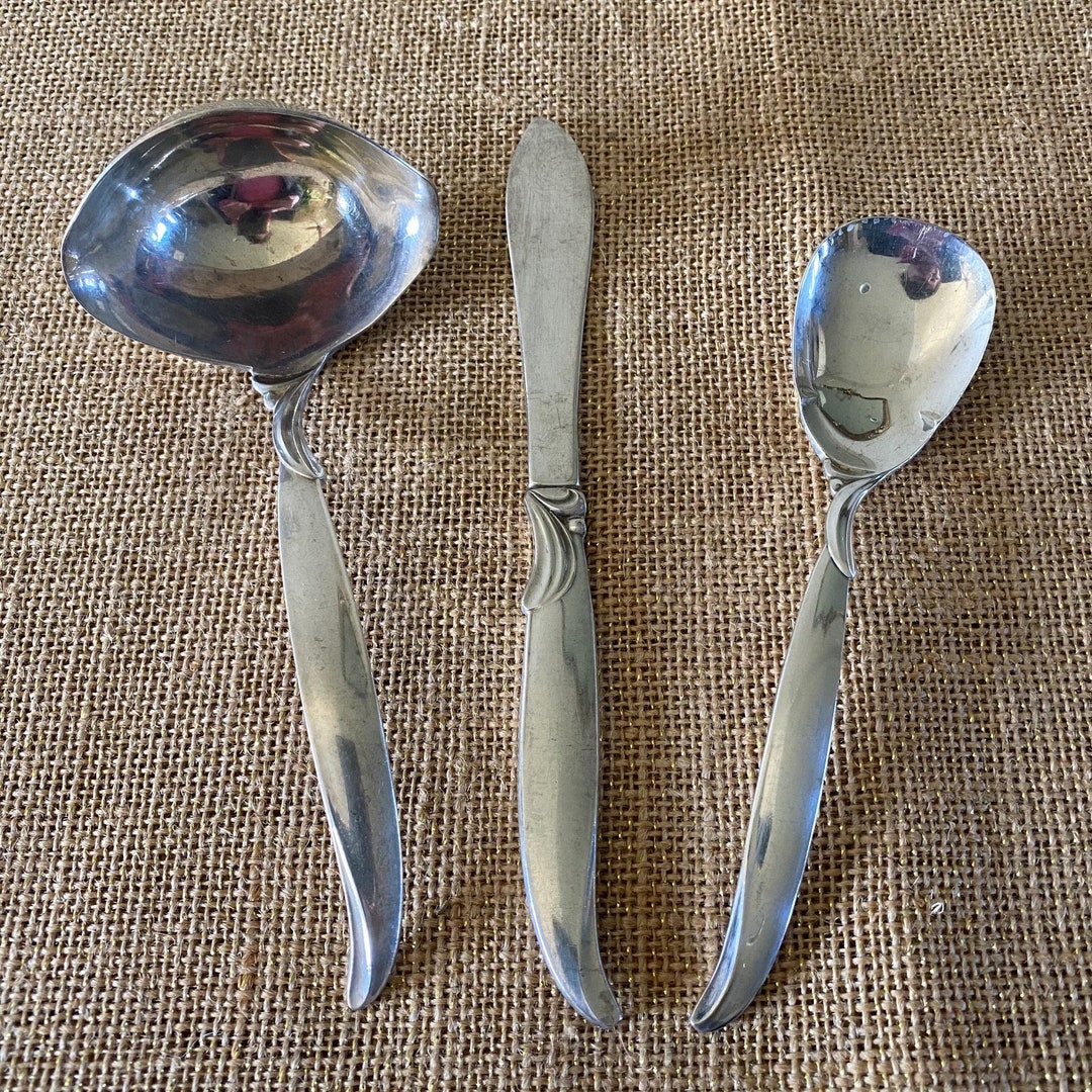 Vintage 1847 Rogers FLAIR Silver Plate Serving Utensils, Mid Century ...