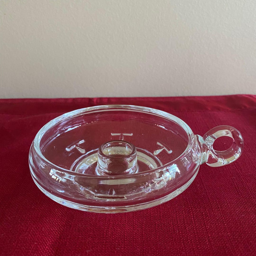 Vintage Fenton Glass Chamberstick With Handle, Glass Finger Loop ...