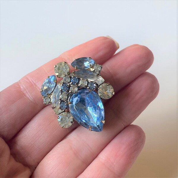 Blue Rhinestone Pin - Etsy