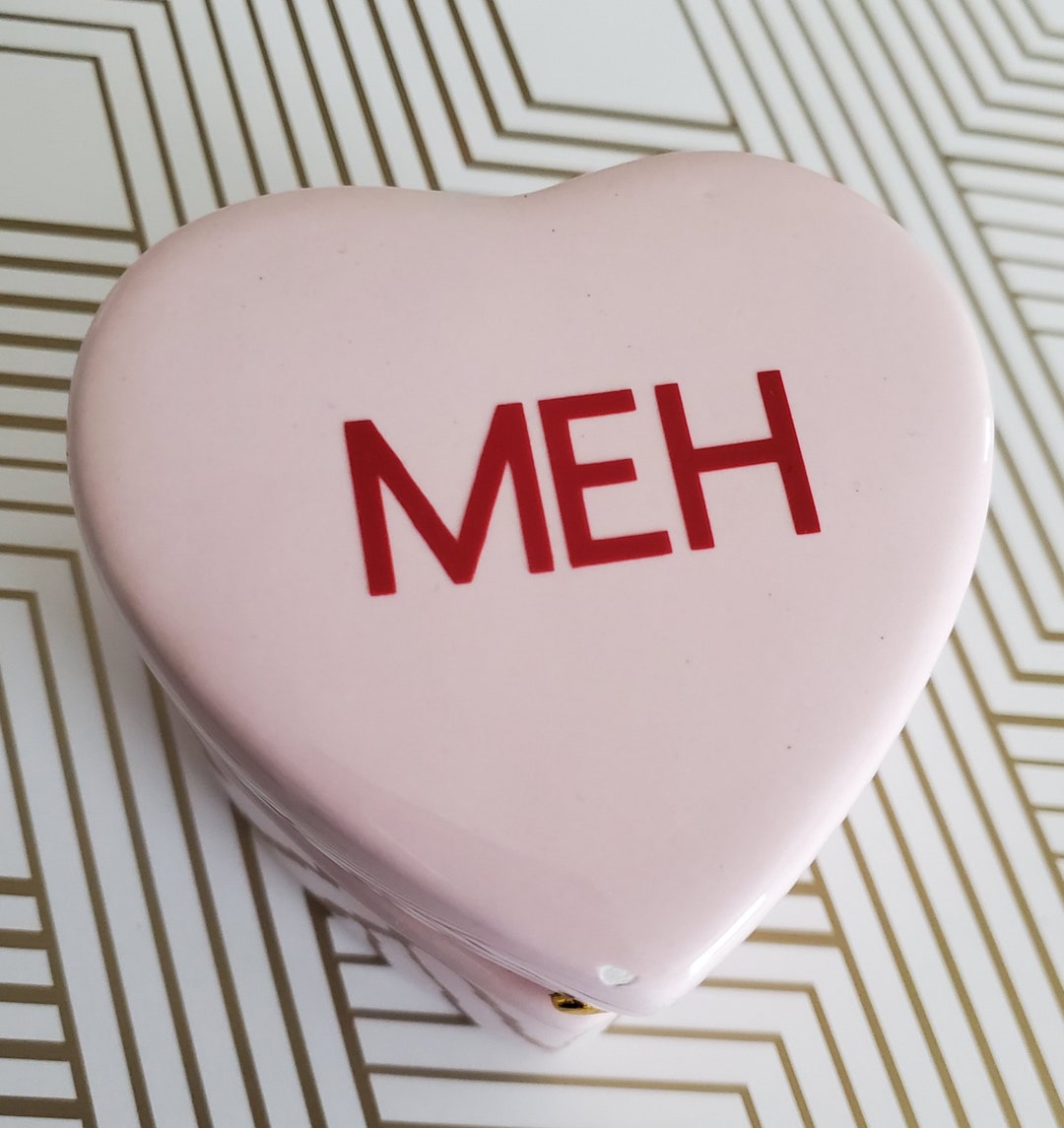 Meh, Ceramic Heart Box Filled With Real Dried Flowers, Valentines Candy ...