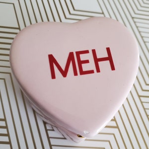 Meh, Ceramic Heart Box Filled With Real Dried Flowers, Valentines Candy ...