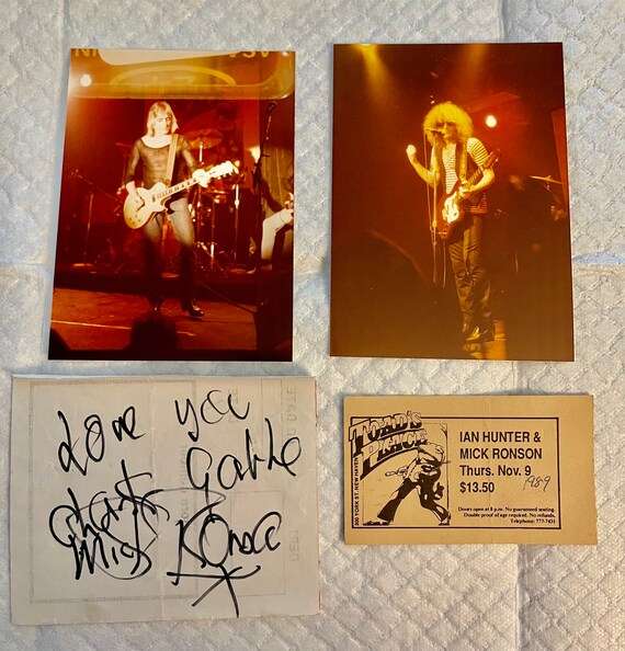 Mick Ronson Autograph Ian Hunter Vintage Concert Photo | Etsy