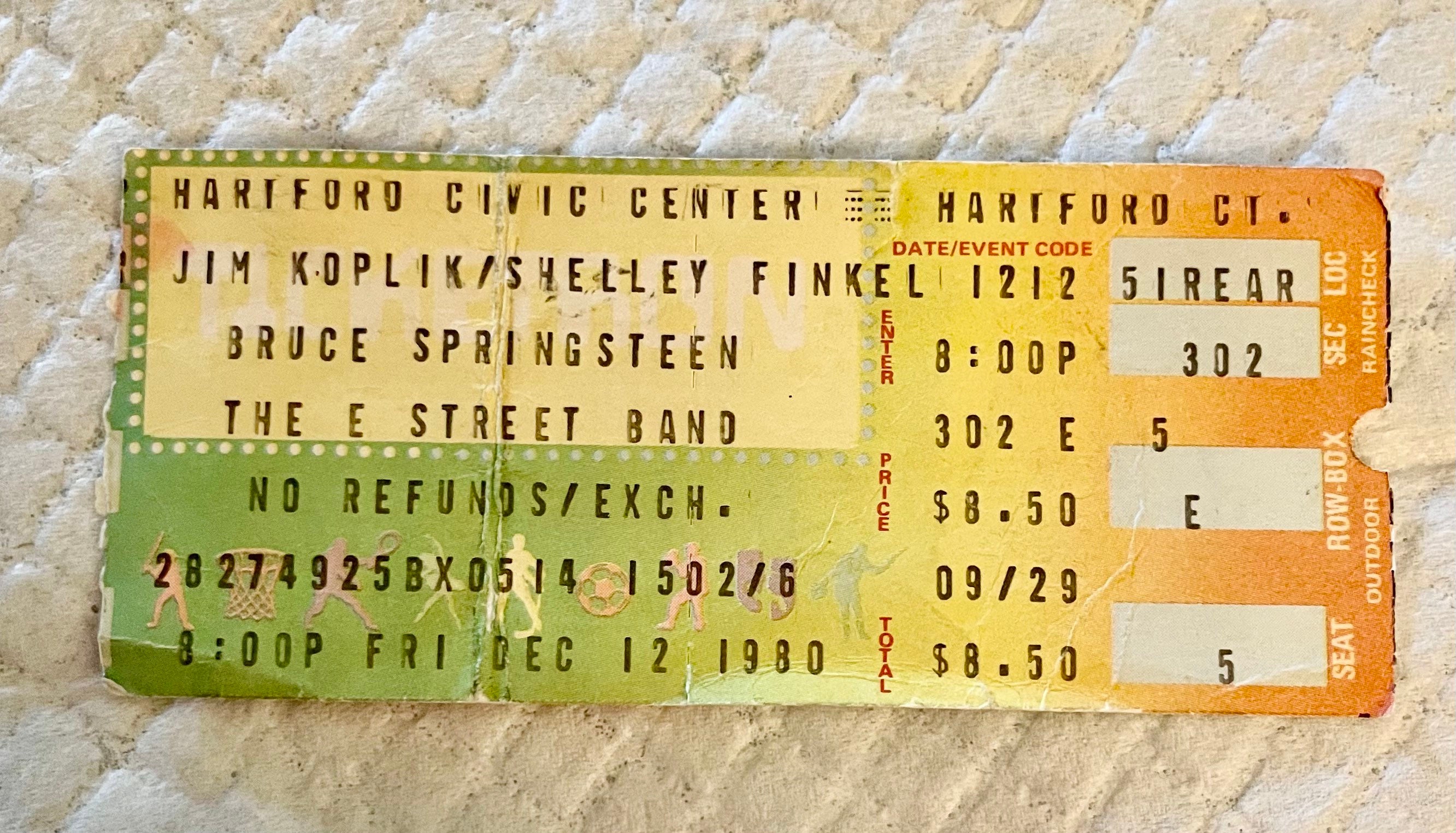 Bruce Springsteen 1980 Tour Ticket Stub - Etsy