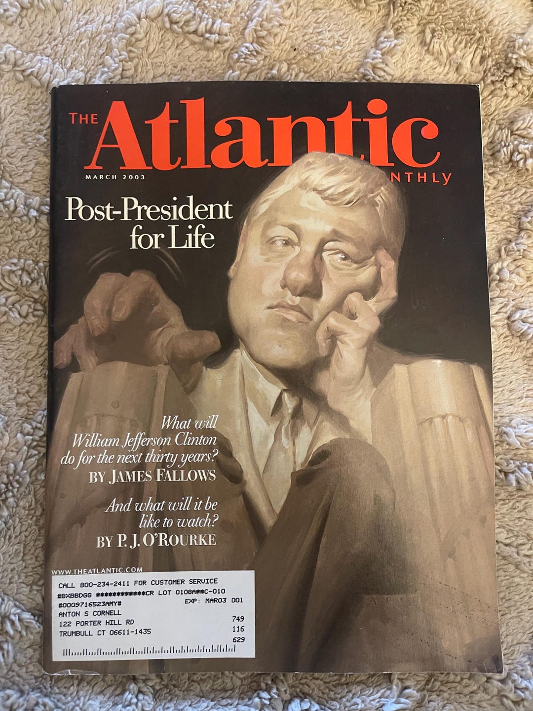 The Atlantic Monthly March 2003 Bill Clinton Cover - Etsy