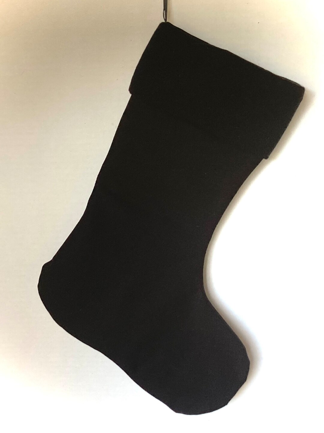 Black Christmas Stocking, Plain All Black Stocking, Solid Black Gothic ...