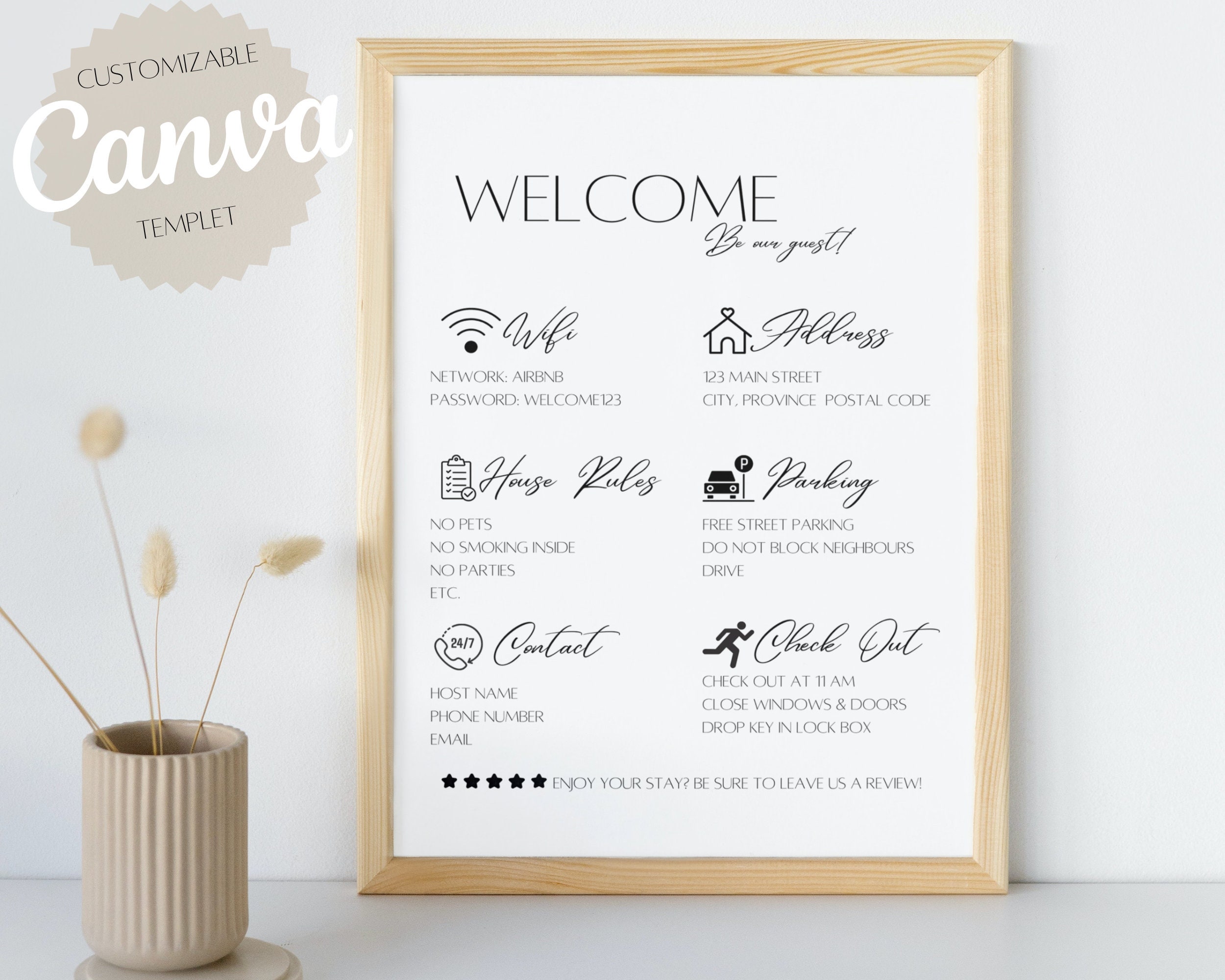 Airbnb VRBO Welcome Sign Template Vacation Rental Printable - Etsy
