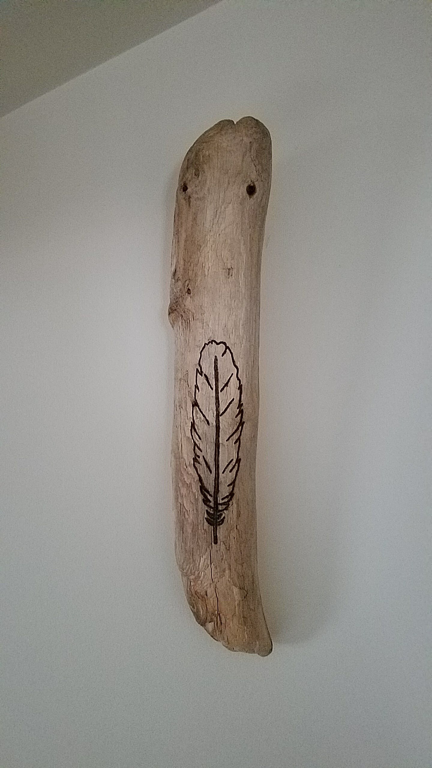 Feather Driftwood Art Wood Burning With Modern Simple Pyrography ...