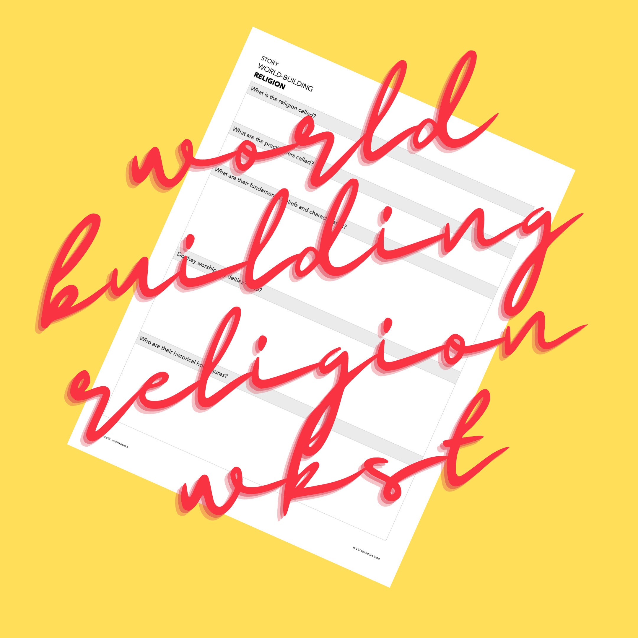 Fantasy Religion Worksheet World Building Creative Writing Guide - Etsy