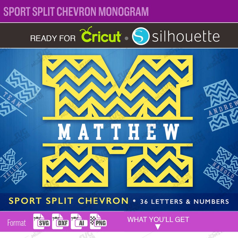 Split Letter Chevron - Etsy