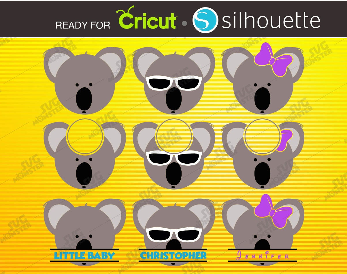 SVG KOALA SVG Split Monogram Svg Koala Cut Files Cut Files - Etsy