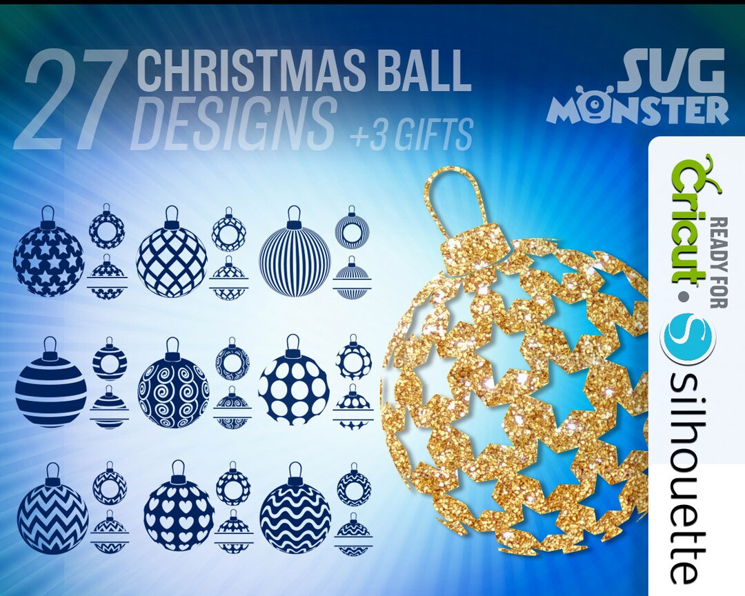 Christmas Ball SVG Bundle • Ornament Cut Files for Cricut, Silhouette ...