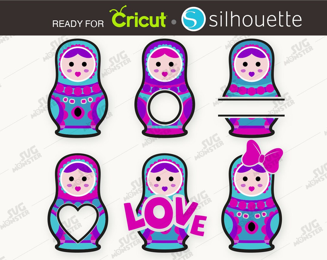 Russian Doll SVG – Split Monogram Cut File - Etsy