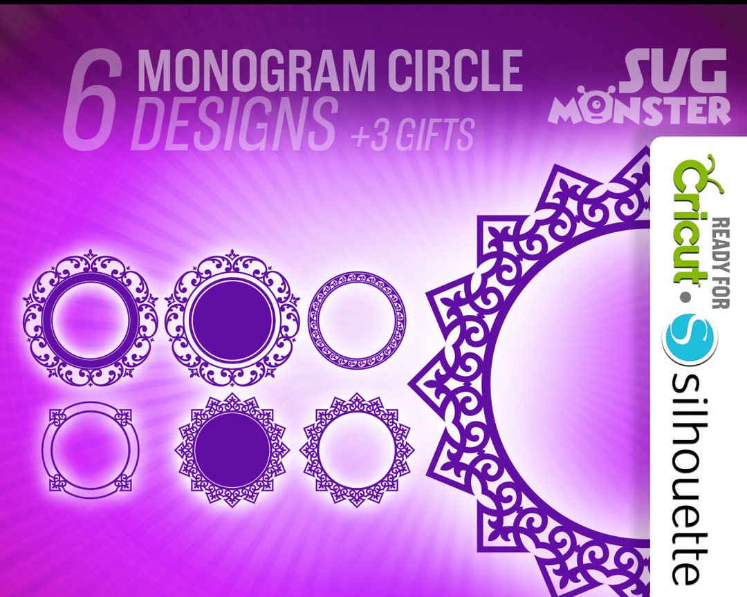 Monogram Circle Border SVG Frame Cut Files (digital Download) - Etsy