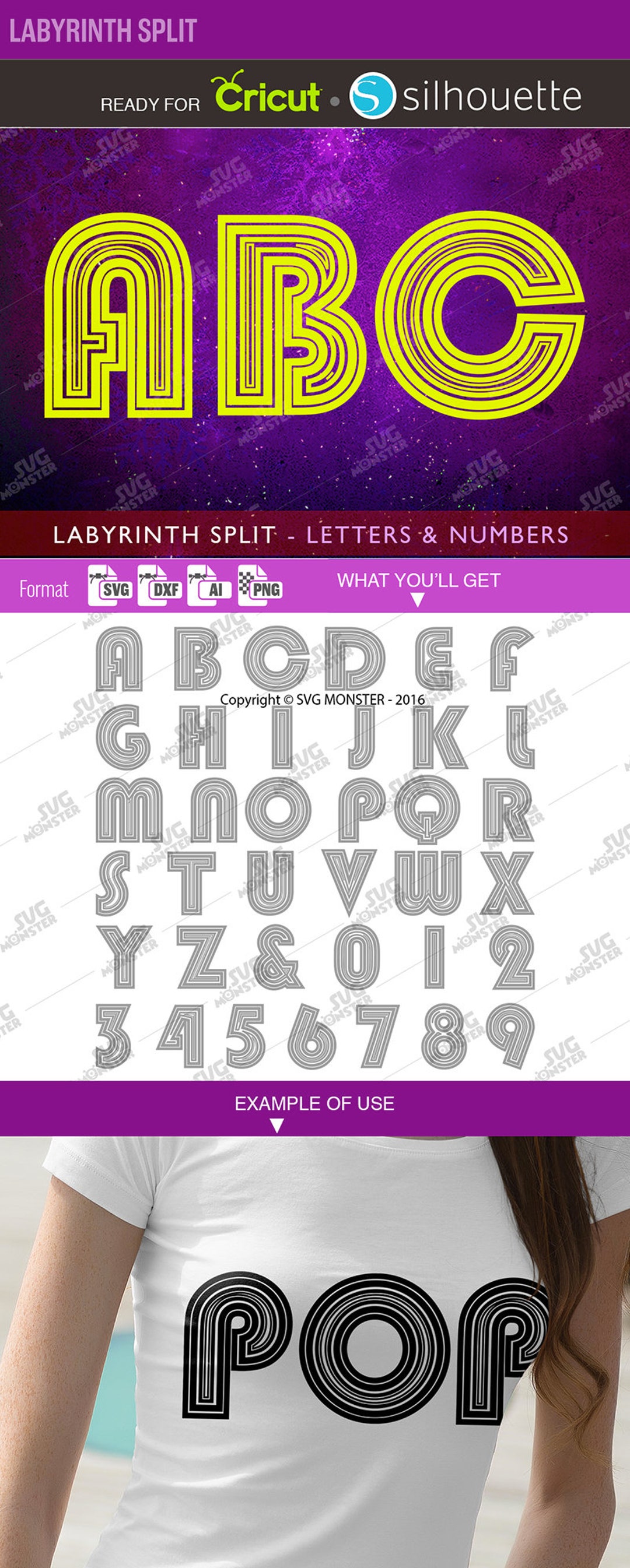 LABYRINTH FONT SVG Monogram Font Svg - Cricut Fonts Svg - Monogram ...