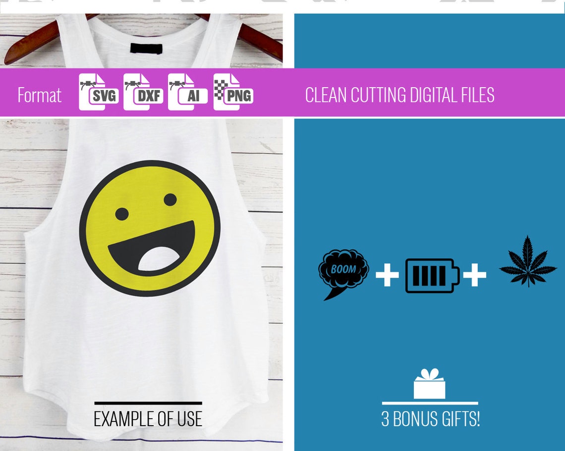 EMOJI SVG Smiley Svg EMOTICON Svg Clipart Crazy Cut Files for | Etsy