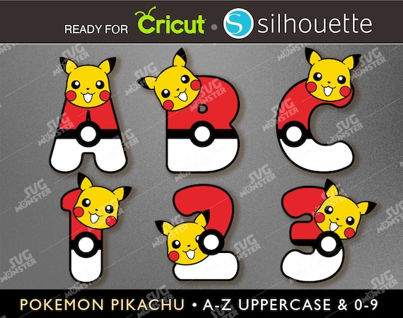 FONT SVG Pokemon Pikachu Alphabet Svg Dxf Cutting Files for - Etsy ...