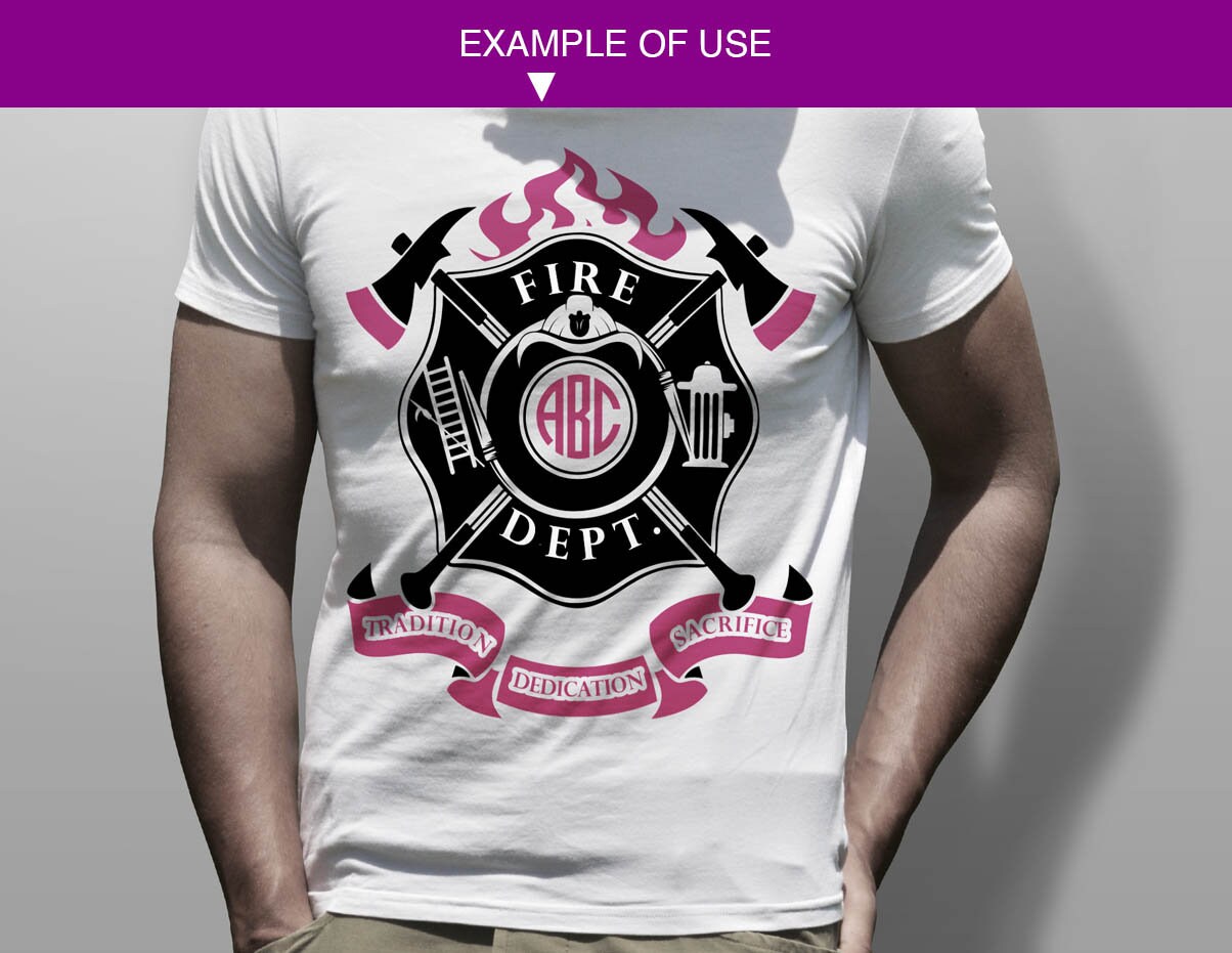 SVG FIREFIGHTER FIREMAN Fire Department Monogram Label - Etsy