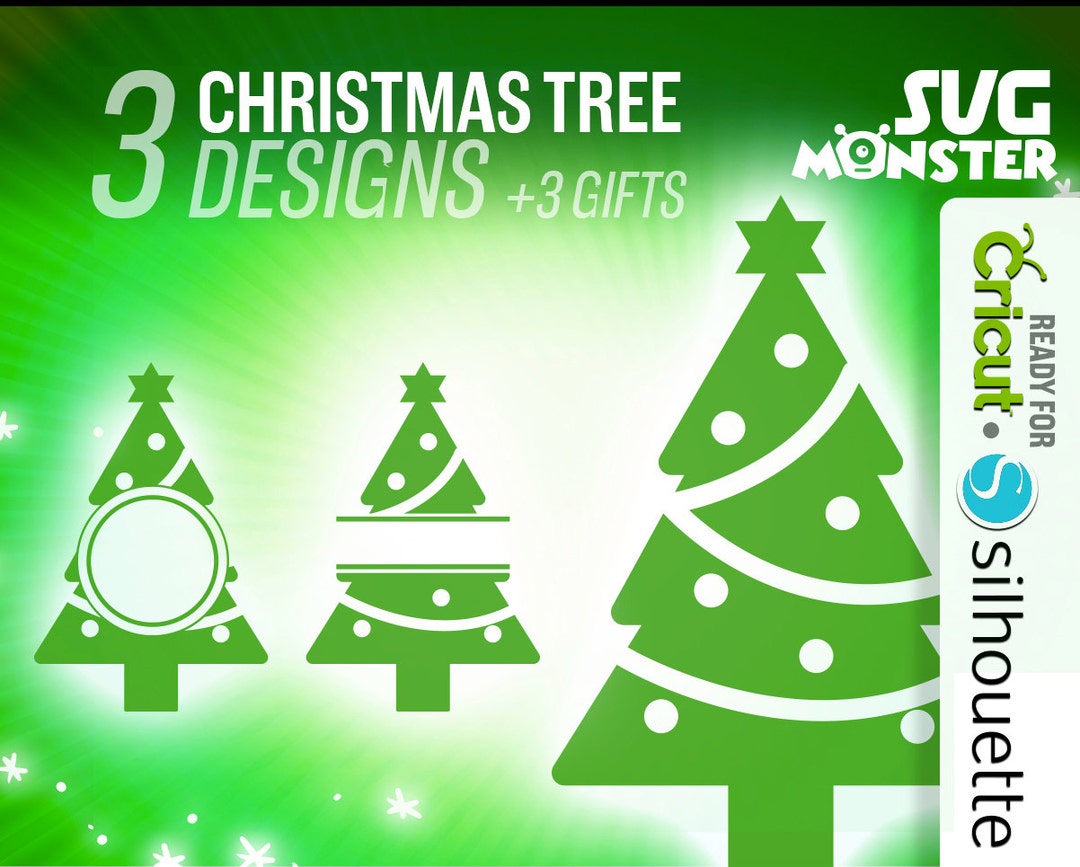 Christmas Tree SVG Cut Files, Split Monogram (digital Download) - Etsy