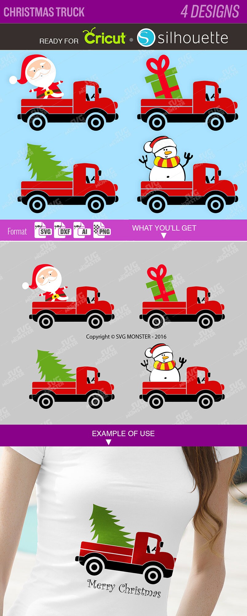 CHRISTMAS TRUCK SVG Christmas truck Vintage truck svg | Etsy