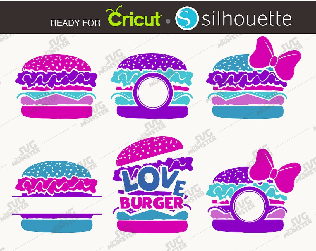 BURGER SVG Hamburger Svg Cutting Files for Vinyl Cutter Cameo Cricut ...