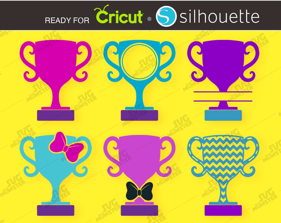Trophy Split Monogram SVG Files, Circle Frame Border (digital Download ...