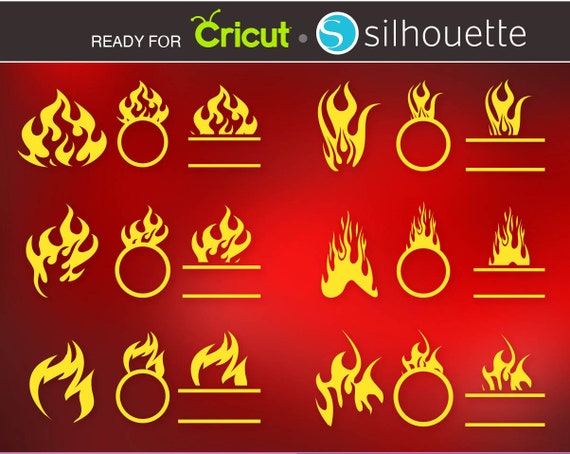 FIRE SVG Flame Svg Fire Clipart Fire Vector SPLIT Monogram Svg - Etsy