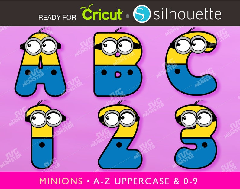 Minions Font SVG – Despicable Me Alphabet, Numbers (digital Download ...