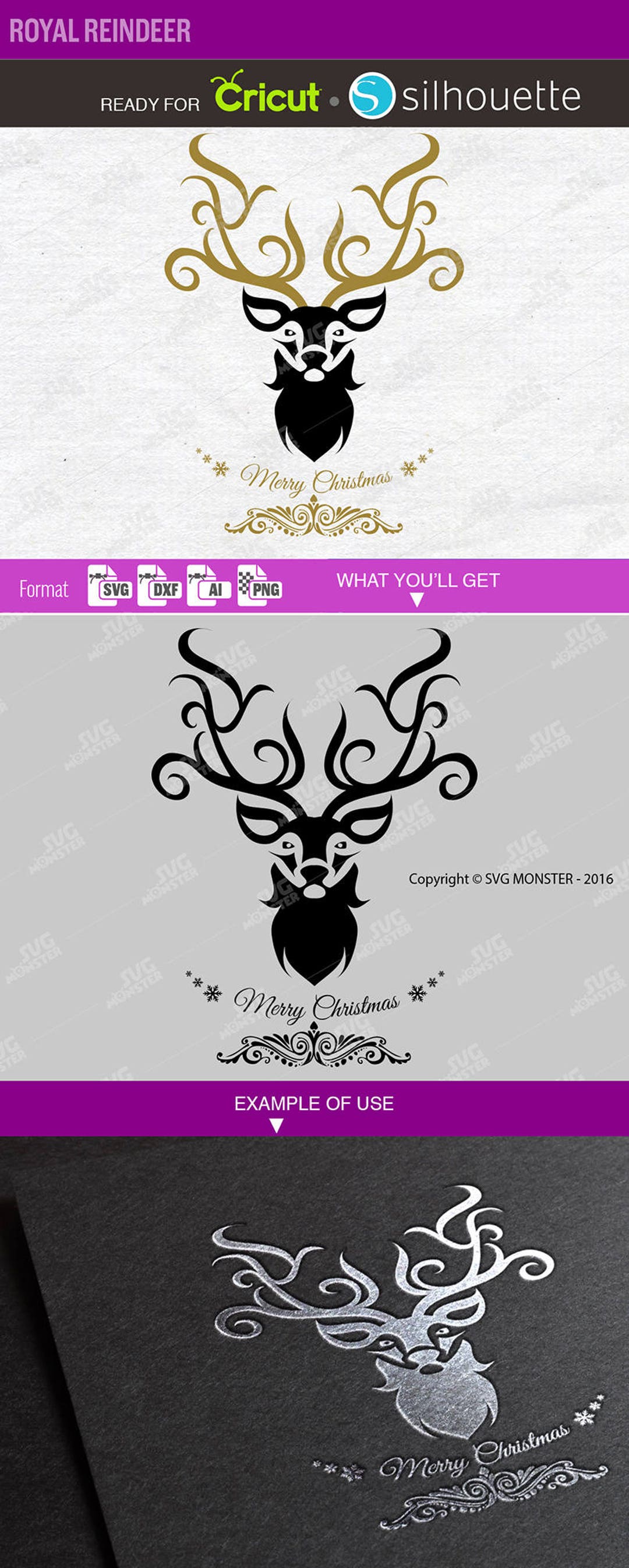 Deer Cricut SVG Christmas Reindeer Svg Reindeer Christmas Reindeer ...
