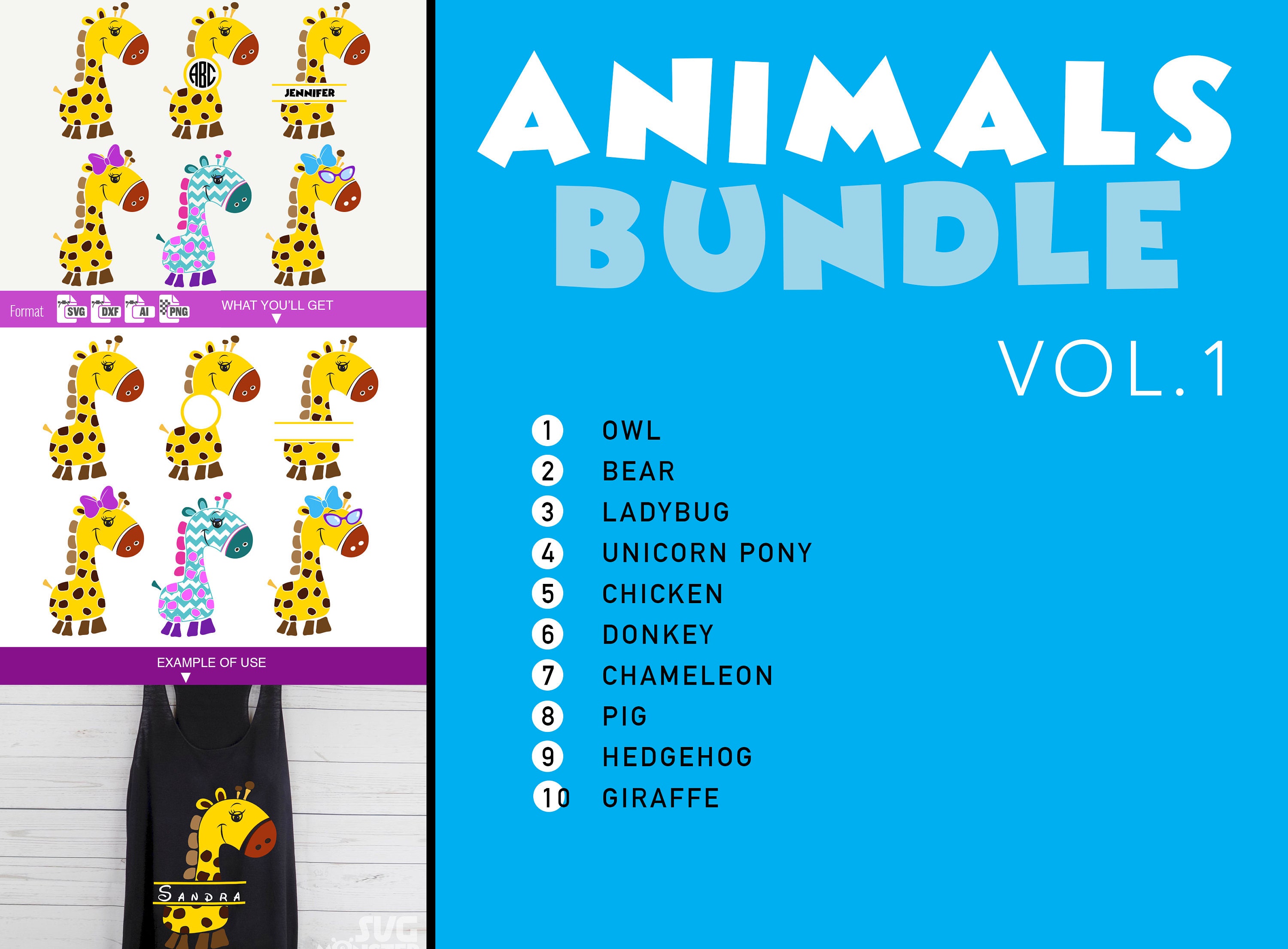 Animals SVG Bundle: Farm, Forest, & Pet Clipart (digital Files) - Etsy