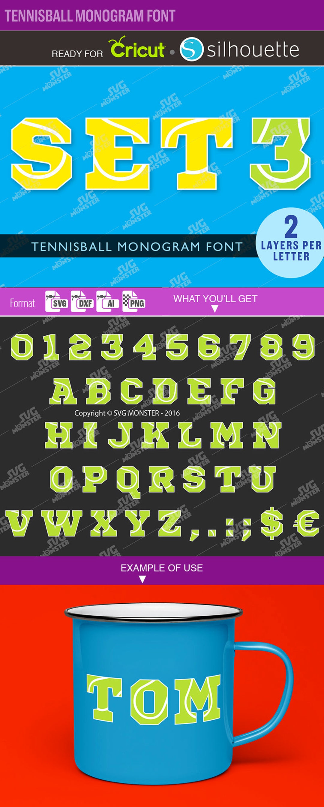 TENNIS FONT Svg Tennis Ball Font Svg Monogram Font Svg Cutting Files ...