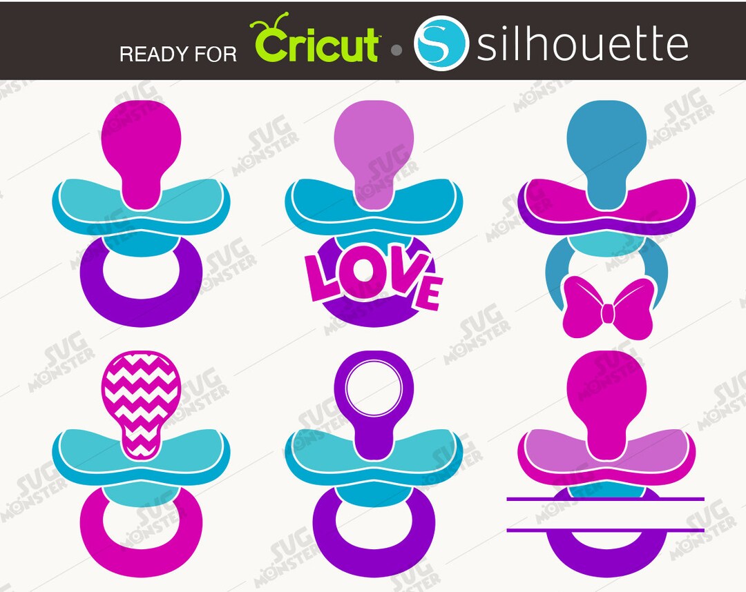 Pacifier SVG Collection - Newborn - Baby Clipart - SVG Files for ...