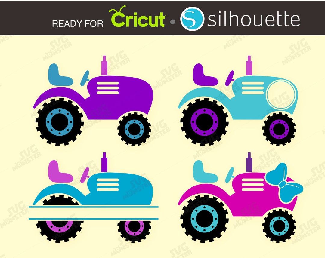 Tractor SVG, Split Monogram, Farm Clipart for Cricut, Silhouette - Etsy