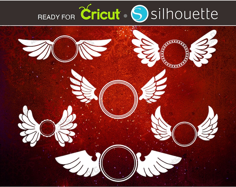 WINGS SVG ANGEL Wings Svg Label Circle Frame Border Angel - Etsy Hong Kong