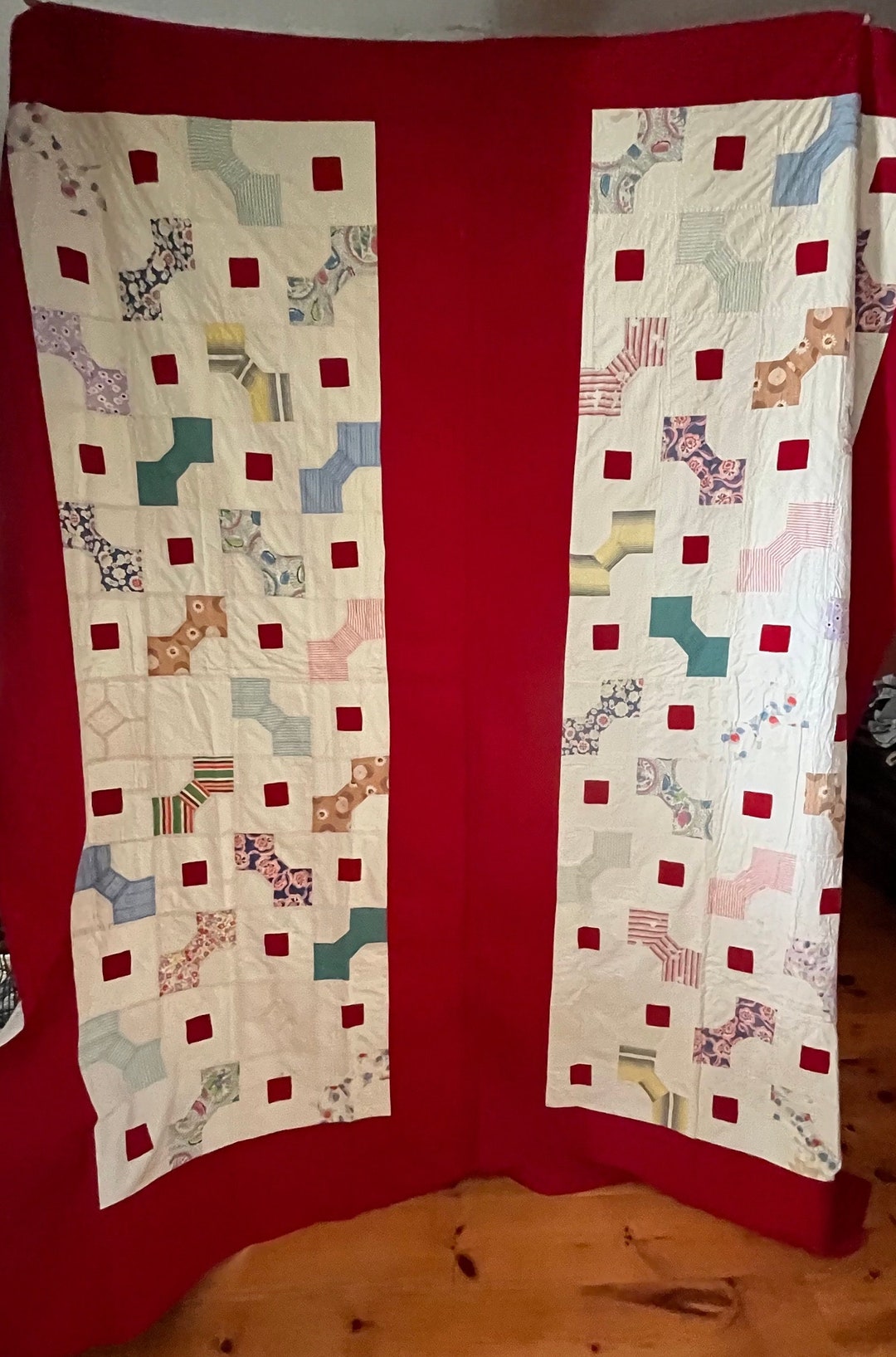 Custom Quilt Jacket Coat Red Border Bowtie Pattern Summer Quilt. Choose ...