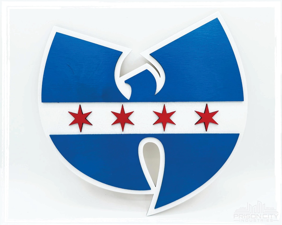 Custom Wu Tang W Inspired Sign in Chicago Flag Colors Hip-hop Wall Art ...