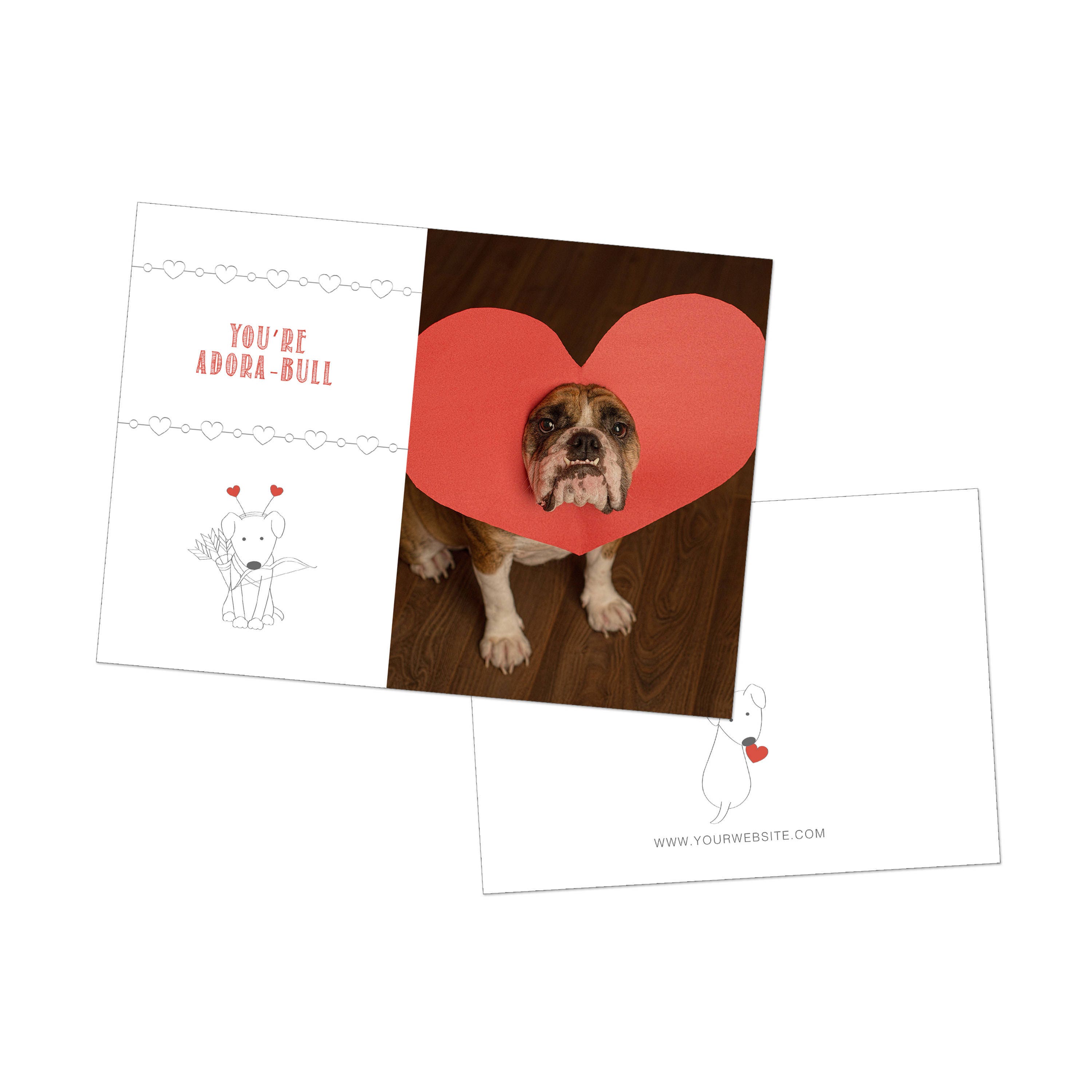 Adora-bull Valentine Card Template - Etsy
