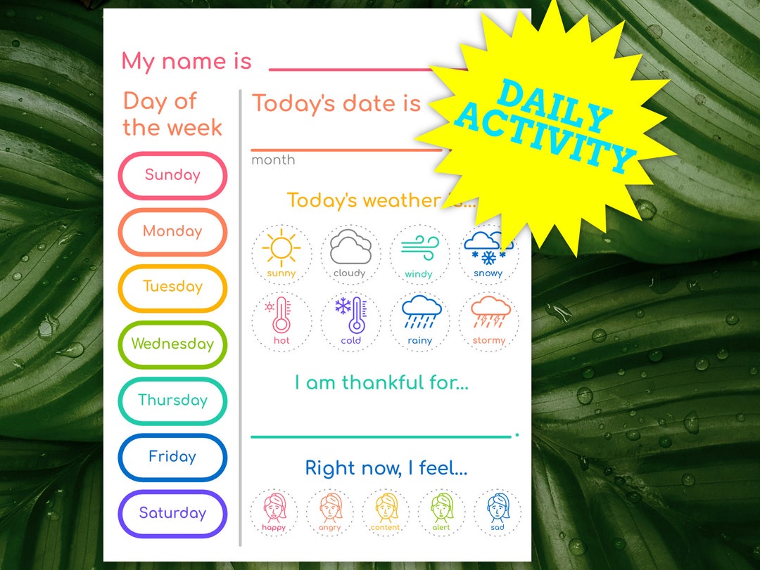 Daily Metrics Homeschool or Classroom Activity Printable | Kindergarten ...