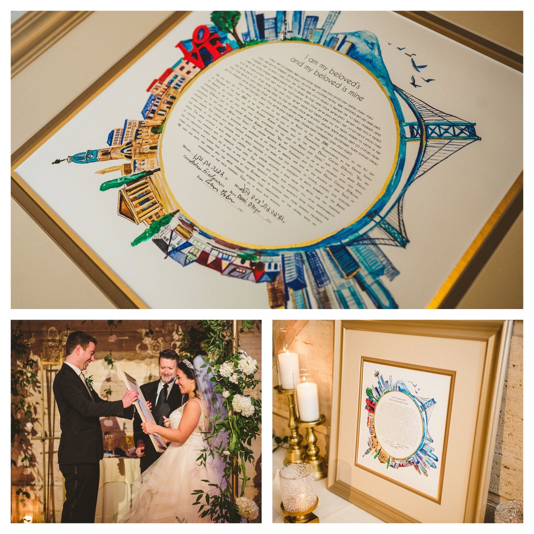 Custom Wedding Ketubah, Custom Hand Painted Ketubah, Watercolor Ketubah ...