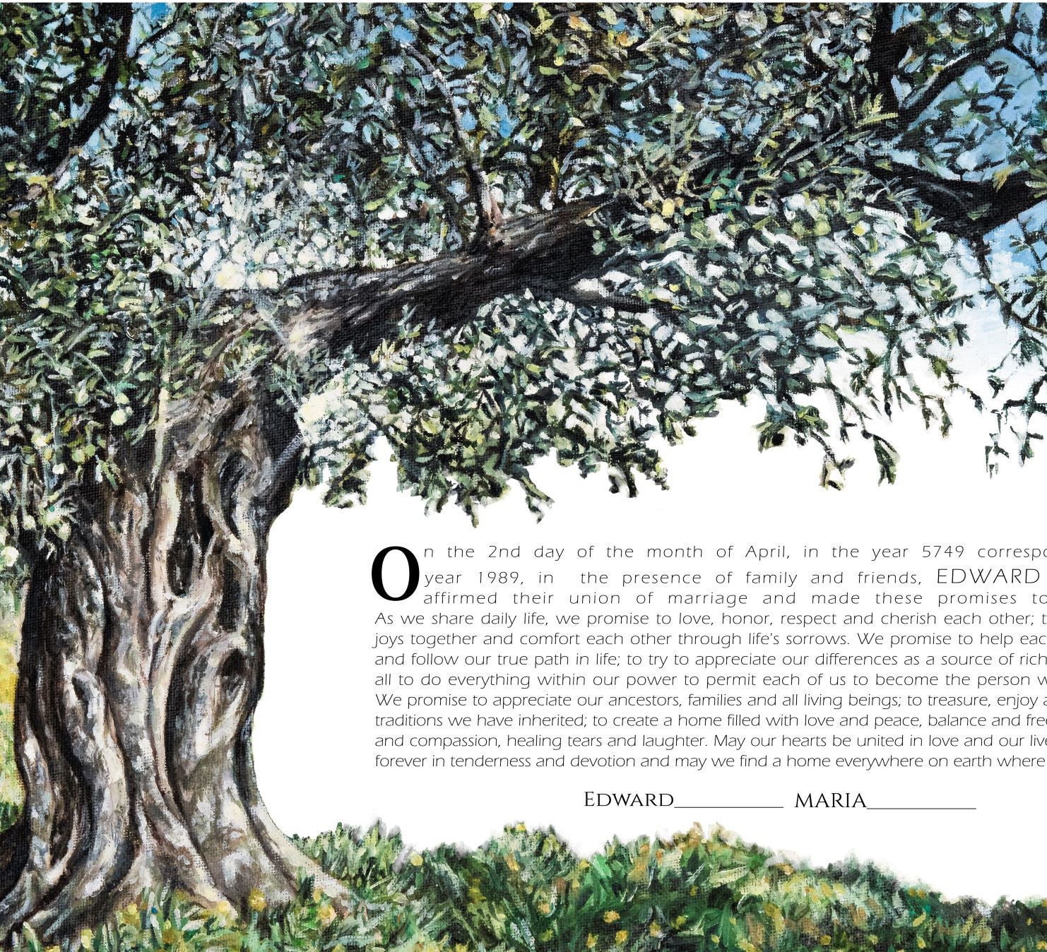 Tree of Life Wedding Ketubah Interfaith Ketubah Orthodox - Etsy