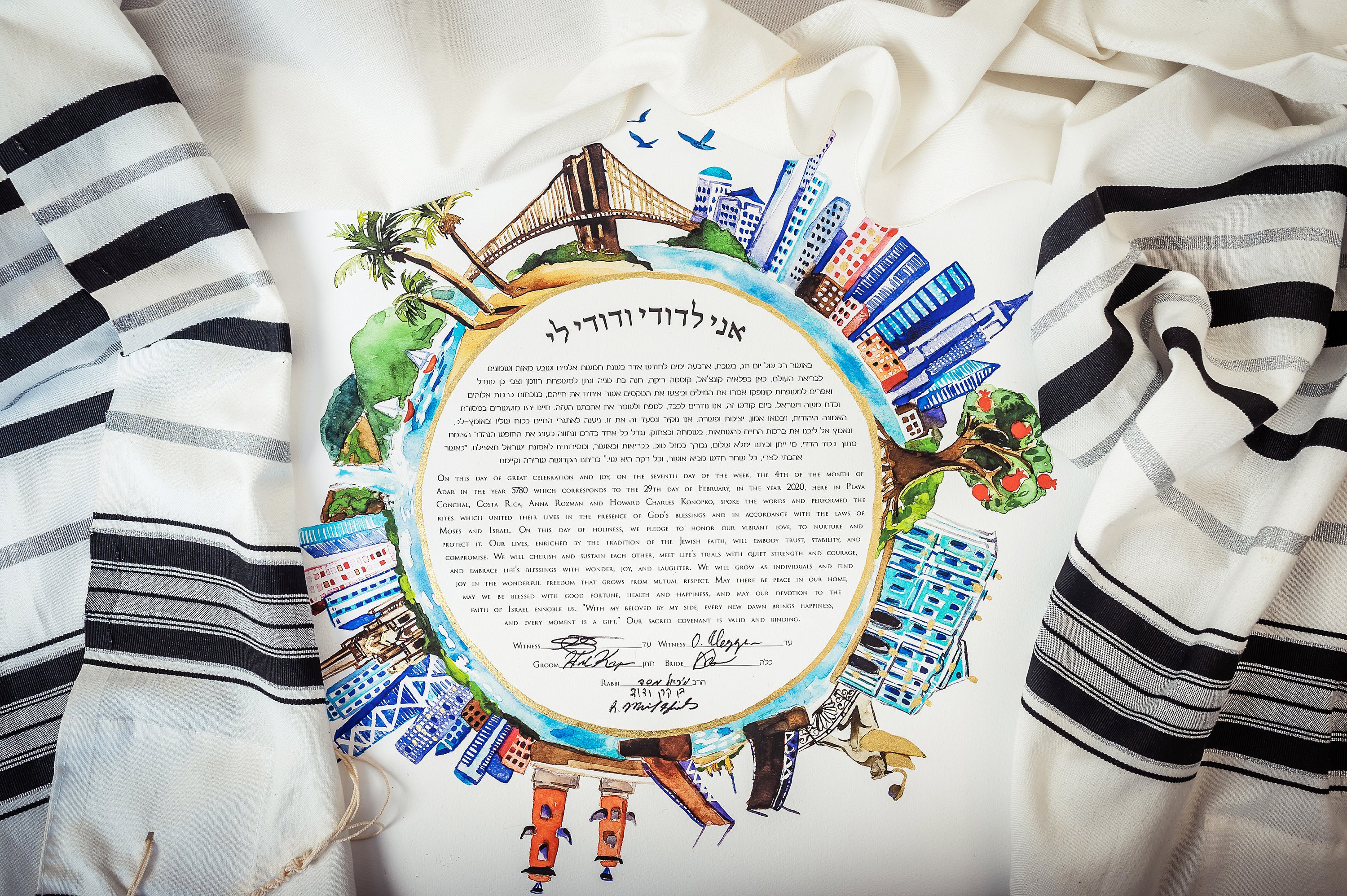 Custom Wedding Ketubah Custom Hand Painted Ketubah - Etsy Israel