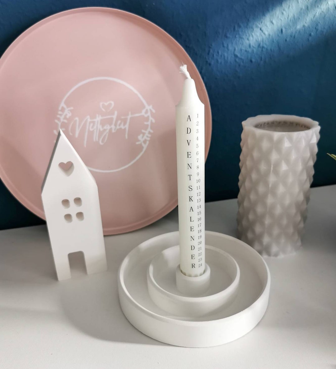 Kerzenhalter Skandi Raysin Deko rund Dekotablett - Etsy.de