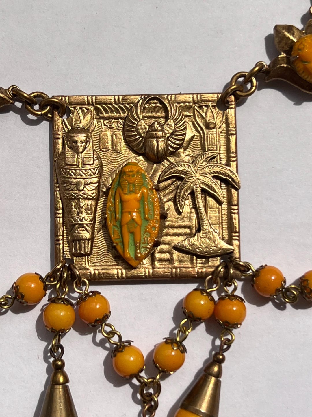 Vintage Egyptian Design Rare Neiger Scarab and Pharaoh Stones - Etsy