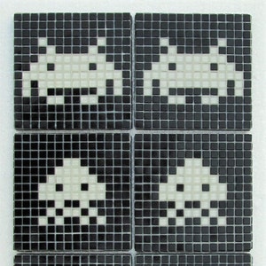 Original Space Invaders Mosaic Wall Art; Set of Six; Vintage Arcade ...