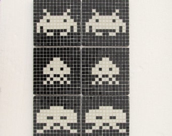 Original Space Invaders Mosaic Wall Art Set of Six Vintage | Etsy