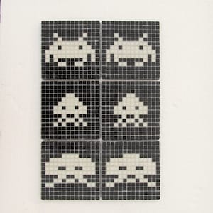 Original Space Invaders Mosaic Wall Art; Set of Three; Vintage Arcade ...
