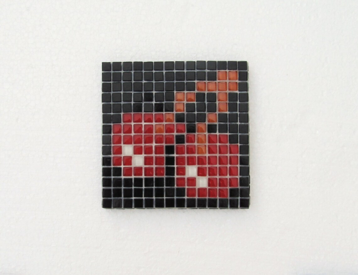 Original Pacman Mosaic Wall Art; Pacman Red Cherries; Pacman Power-up ...