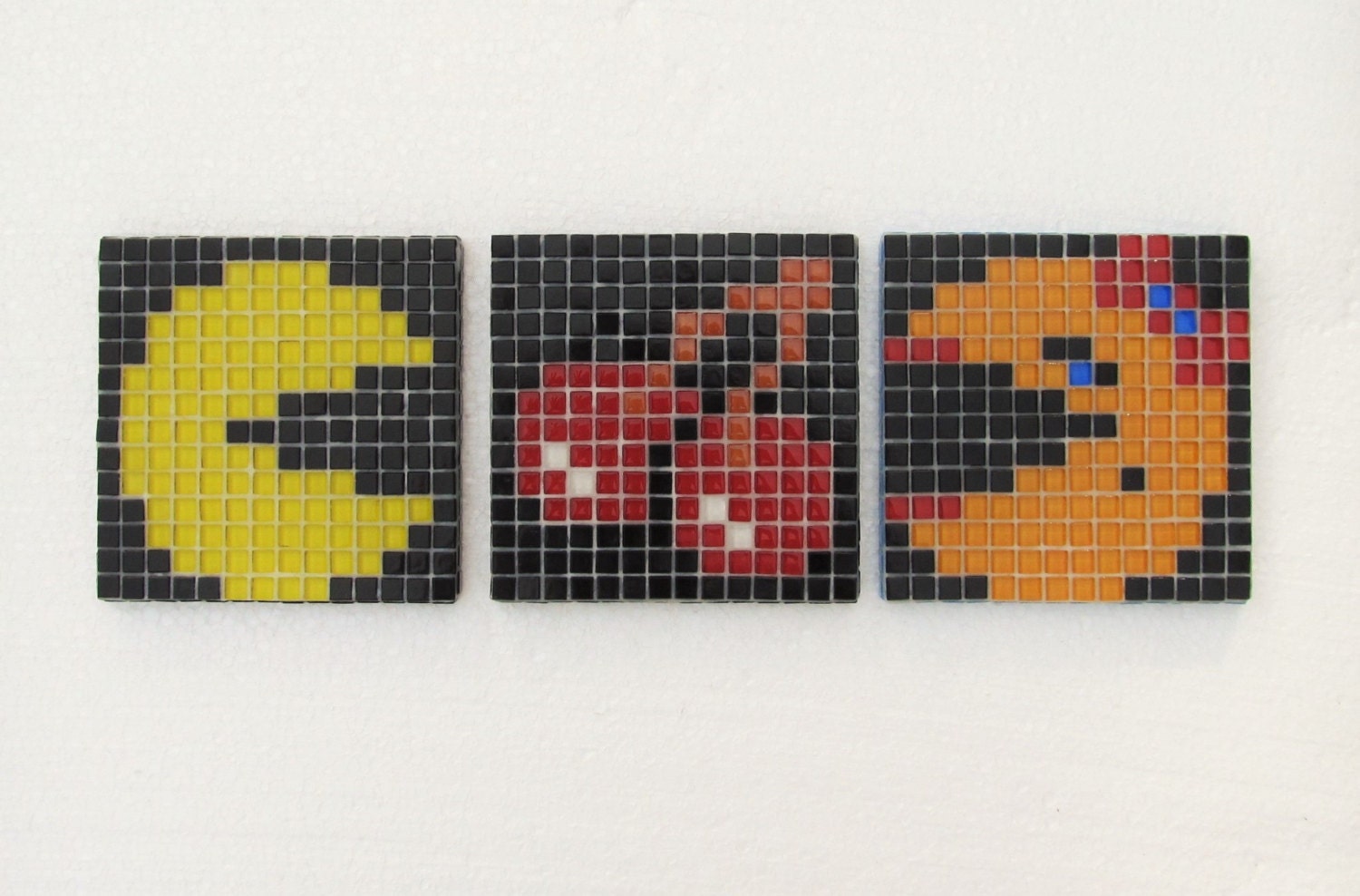 Original Pacman Mosaic Wall Art; Pacman; Set of 3; Vintage Video Game ...